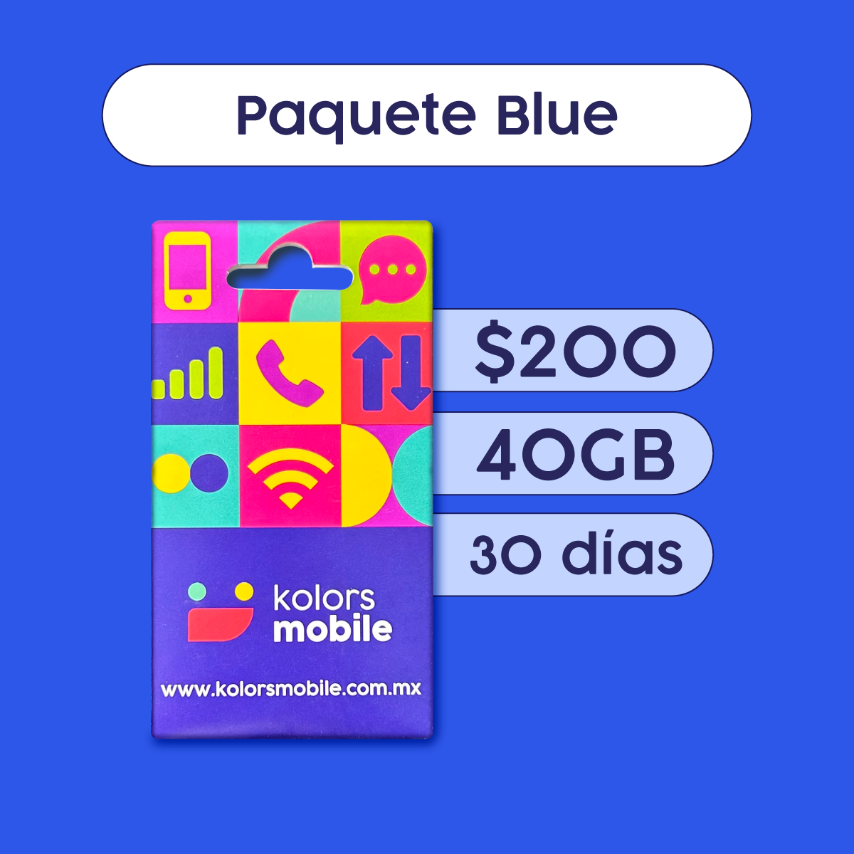 2. Paquete Blue + SIM – Kolors Store