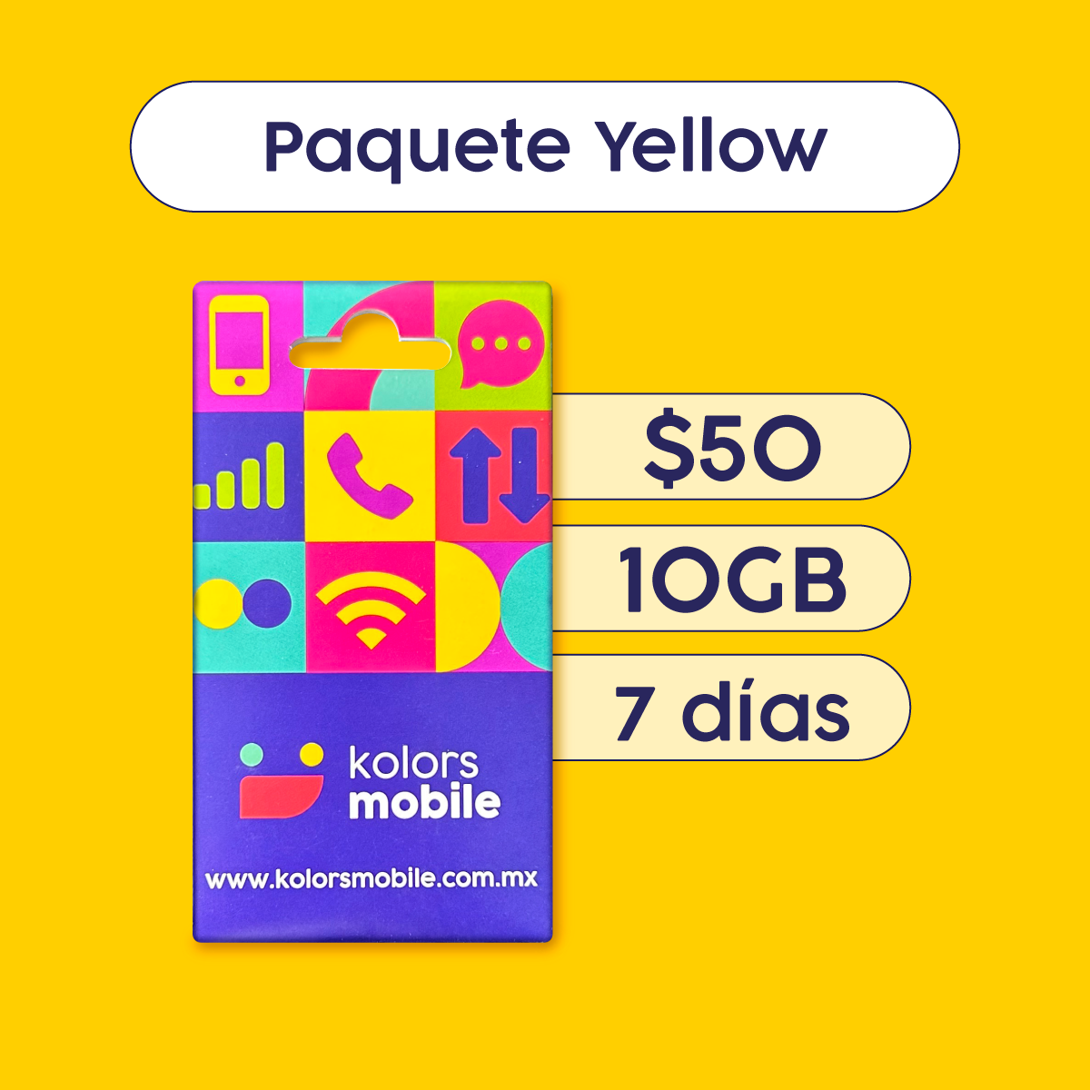 5. Paquete Yellow + SIM – Kolors Store