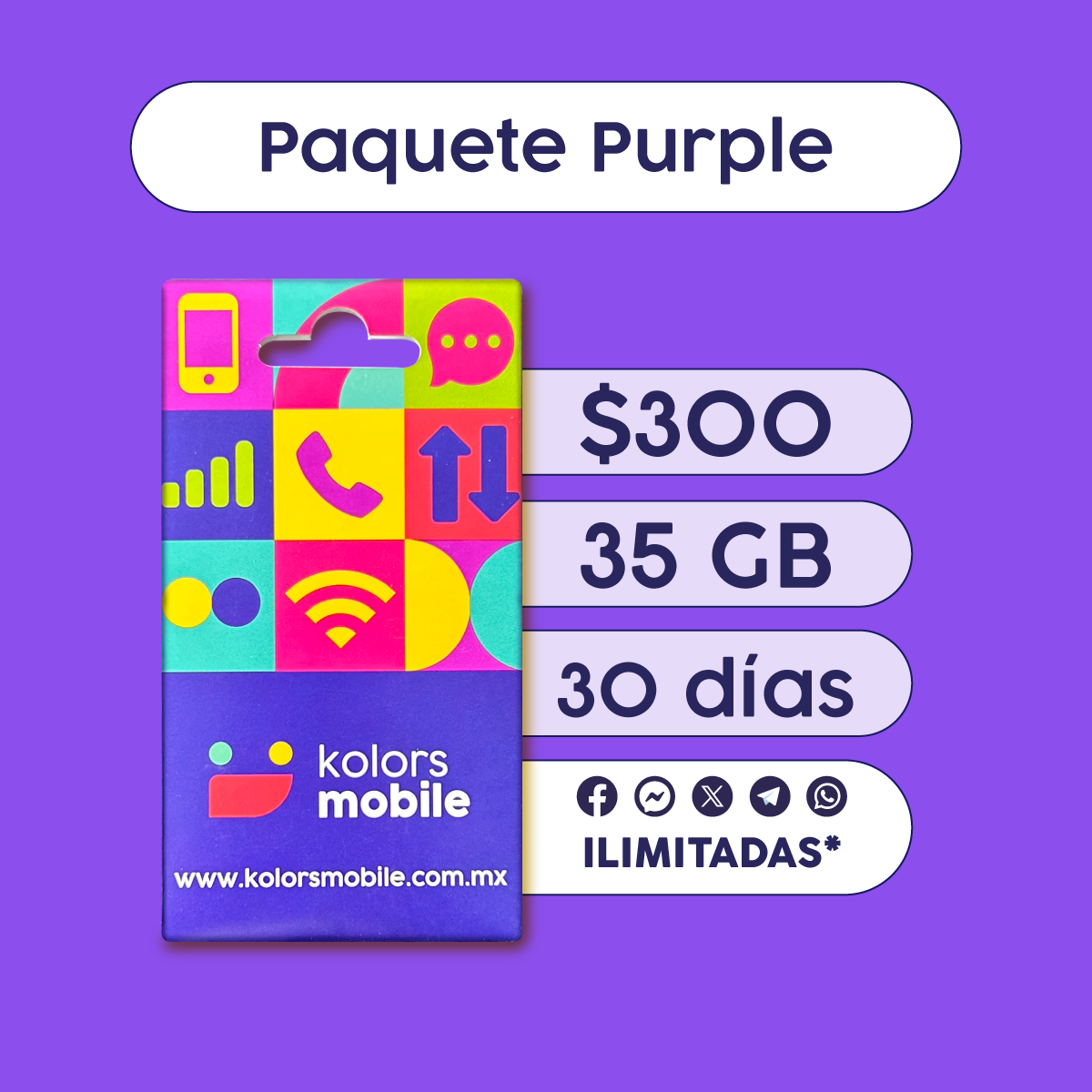 4. Paquete Purple + SIM – Kolors Store